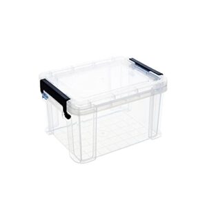 reheyre plastic storage container bin with lid, clear storage bin tote organizing container for small items and other craft projects, rectangular empty mini organizer white one size