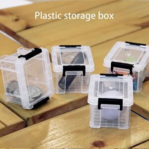 Reheyre Plastic Storage Container Bin with Lid, Clear Storage Bin Tote Organizing Container for Small Items and Other Craft Projects, Rectangular Empty Mini Organizer White One Size