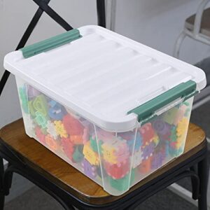 Pekky 20 Quart Clear Storage Bin with Lid, 6 Pack Plastic Latching Container Box