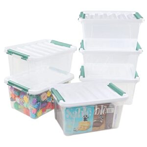 Pekky 20 Quart Clear Storage Bin with Lid, 6 Pack Plastic Latching Container Box