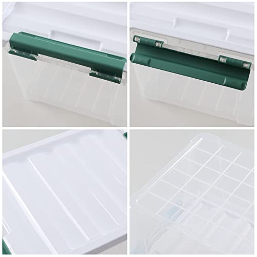 Pekky 20 Quart Clear Storage Bin with Lid, 6 Pack Plastic Latching Container Box