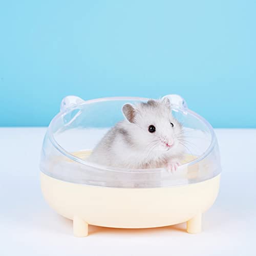 elegantstunning Hamster Transparent Bathing Tub Detachable Anti-Splash Large Space Bathroom Sand Nest Pet Supplies [Blue]