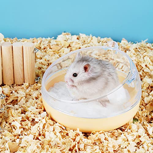 elegantstunning Hamster Transparent Bathing Tub Detachable Anti-Splash Large Space Bathroom Sand Nest Pet Supplies [Blue]