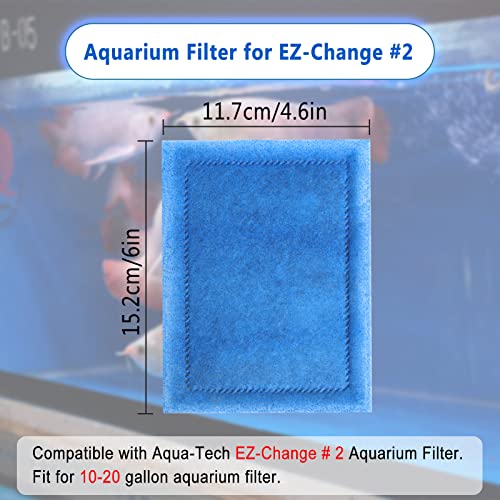 Piwerod 12Pcs EZ-Change #2 Aquarium Filter Cartridge Compatible with Aqua-Tech 10-20 Fish Tank Filter