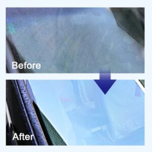 Car Glass Oil Film Remover Cleaner, Water Spot Remover for Auto and Home Eliminate Watermarks, Rain Stains, Bird Stains, Shellac, Oil Stains (2 Set)