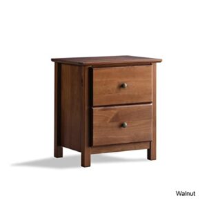 Grain Wood Furniture Shaker 2-Drawer Nightstand, Walnut