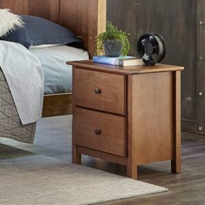 grain wood furniture shaker 2-drawer nightstand, walnut