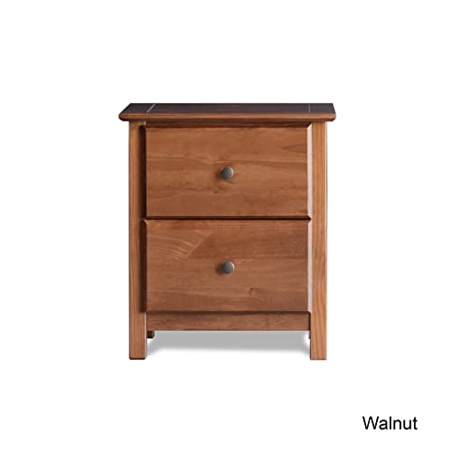 Grain Wood Furniture Shaker 2-Drawer Nightstand, Walnut