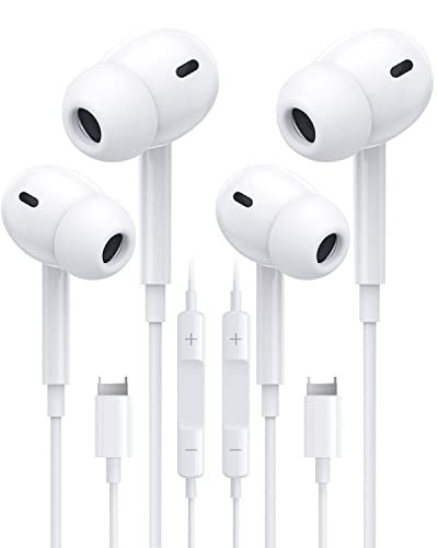 for iPhone Wired Earbuds, Wired Headphones for iPhone 14 Pro Max, Earphones in-Ear with Mic and Call Controller, Noise Isolating, Wired Earbuds Compatible with iPhone 14 Pro/14/13/12/11/XR (2 Pack)