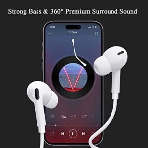 for iPhone Wired Earbuds, Wired Headphones for iPhone 14 Pro Max, Earphones in-Ear with Mic and Call Controller, Noise Isolating, Wired Earbuds Compatible with iPhone 14 Pro/14/13/12/11/XR (2 Pack)