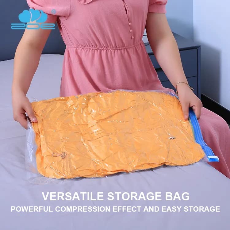 Space Saving Vacuum Storage Bags 12 Pack Vacuum Sealer Bags with Pump for Clothing, Bedding, Comforters, Blankets, Pillows with Compression Seal. Perfect for Moving and Travel.