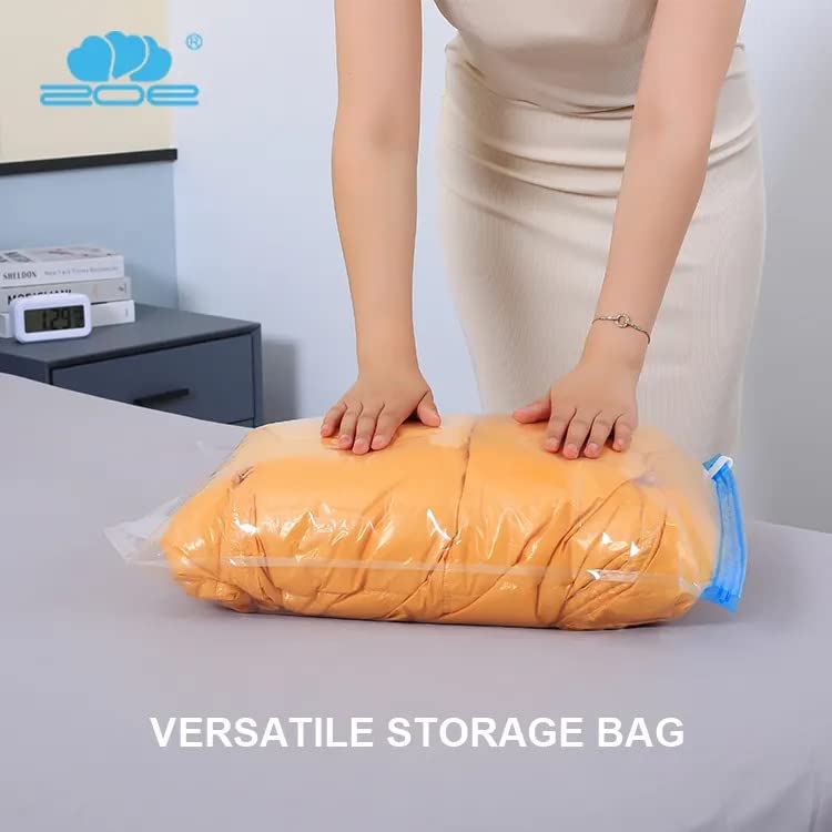 Space Saving Vacuum Storage Bags 12 Pack Vacuum Sealer Bags with Pump for Clothing, Bedding, Comforters, Blankets, Pillows with Compression Seal. Perfect for Moving and Travel.