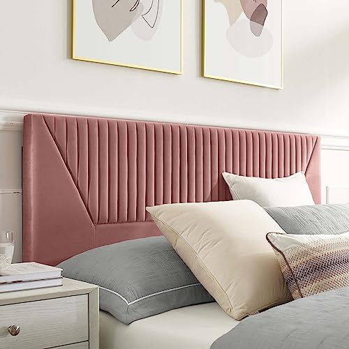 Modway Yasmine Channel Tufted Performance Velvet Twin Platform Bed in Dusty Rose