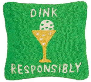 chandler 4 corners artist-designed dink responsibly hand-hooked wool decorative throw pillow (14” x 14”) irish pub & bar pillow for couches & chairs - low maintenance, st. patrick's day pillow