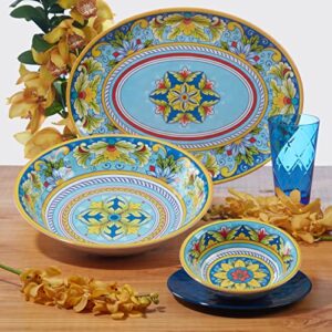 Certified International Palermo Melamine Platter Set, Multicolor, Large, 2 Piece