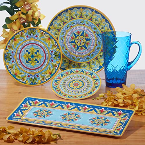 Certified International Palermo Melamine Platter Set, Multicolor, Large, 2 Piece