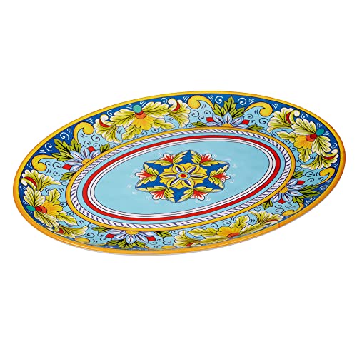 Certified International Palermo Melamine Platter Set, Multicolor, Large, 2 Piece