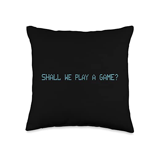 NU WAVE Old School Retro Video Game Gifts Retro Gamer Wargames Shall WE Play A Game Throw Pillow, 16x16, Multicolor