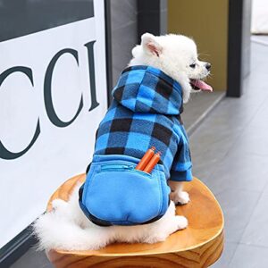 Puppy Sweaters for Extra Small Dogs Autumn and Winter Zipper Fleece Pocket Sweatshirt Dogs Hoodies Cute Warm Pet Clothes Hoodies for Dogs Small