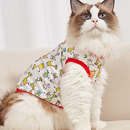 Girl T-Shirt Cat Full Small Dog Print Pet Vest Pattern Sleeveless Pet Clothes Male Dog Clothes for Small Dogs