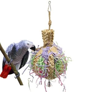 Leefasy Parrot Chewing Toy, Hanging Foraging Shredder Toy, Parrot Nest Suitable for A Wide Variety of Small Parrots and Birds