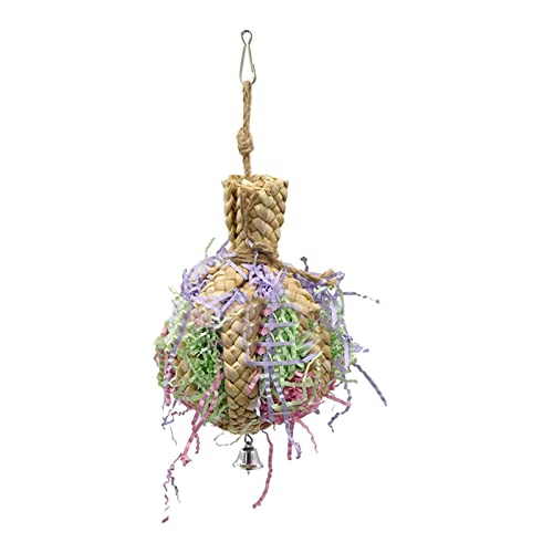 Leefasy Parrot Chewing Toy, Hanging Foraging Shredder Toy, Parrot Nest Suitable for A Wide Variety of Small Parrots and Birds