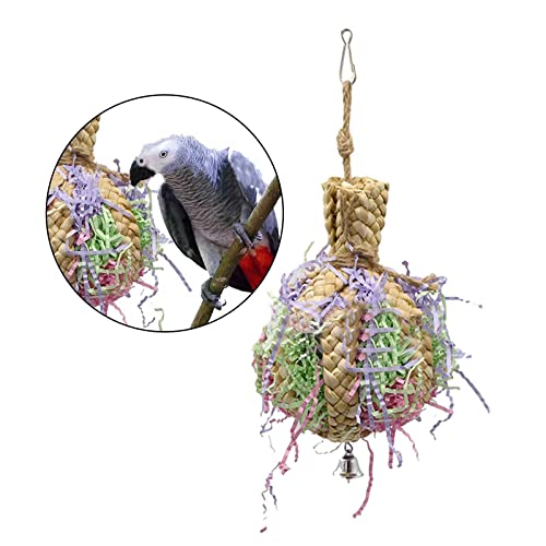 Leefasy Parrot Chewing Toy, Hanging Foraging Shredder Toy, Parrot Nest Suitable for A Wide Variety of Small Parrots and Birds