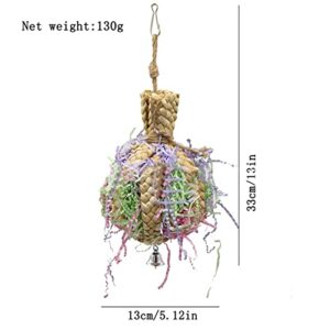 Leefasy Parrot Chewing Toy, Hanging Foraging Shredder Toy, Parrot Nest Suitable for A Wide Variety of Small Parrots and Birds