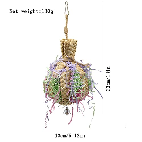 Leefasy Parrot Chewing Toy, Hanging Foraging Shredder Toy, Parrot Nest Suitable for A Wide Variety of Small Parrots and Birds