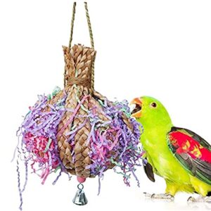 Leefasy Parrot Chewing Toy, Hanging Foraging Shredder Toy, Parrot Nest Suitable for A Wide Variety of Small Parrots and Birds