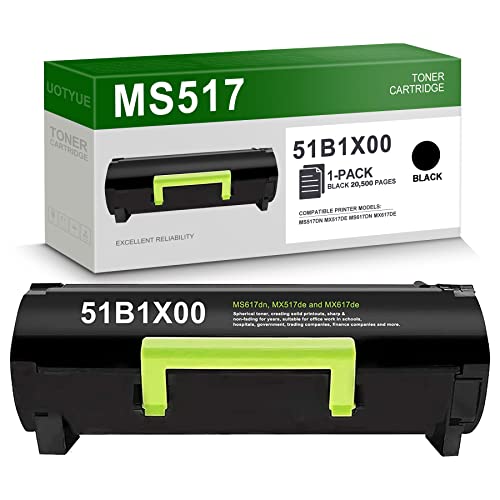 51B1X00 Extra High Yield Black Toner Cartridge - UOTY Compatible 1 Pack 51B1X00 Toner Replacement for Lexmark MS517dn MX517de MS617dn MX617de Printer