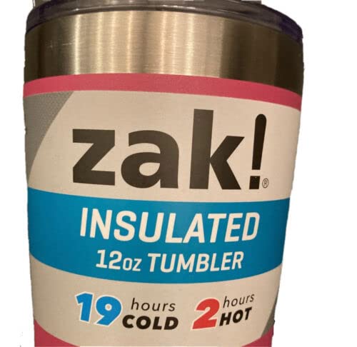 Zak! Designs 12oz Double Wall Stainless Steel Tumbler, Pink