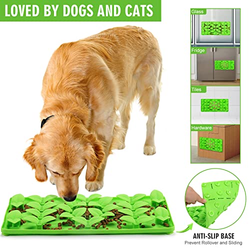 Dog Licking Treat Slow Feeder Snuffle Pet Calming Mat Anxiety Relief Training Wet Food Lick Pad with Suction Cup for Dogs and Cats (Upgrade)