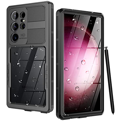 SECONDNUOR for Samsung Galaxy S23 Ultra Case Waterproof,Built-in Lens & Screen Protector [[360°Full Body Protection]] Full-Body Heavy Duty Shockproof Case for Galaxy S23 Ultra 5G 6.8”-(Black)