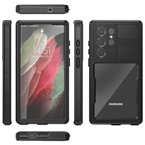 SECONDNUOR for Samsung Galaxy S23 Ultra Case Waterproof,Built-in Lens & Screen Protector [[360°Full Body Protection]] Full-Body Heavy Duty Shockproof Case for Galaxy S23 Ultra 5G 6.8”-(Black)