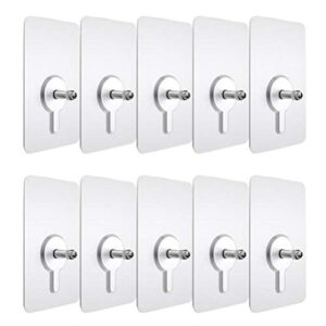 Cabilock Shower Curtain Hooks Shower Curtain Hooks Wall Hooks 10pcs Adhesive Hooks Self-Adhesive Hooks Adhesive Pads Wall Screw Stickers Shower Curtain Hooks Wall Hooks Wall Hooks