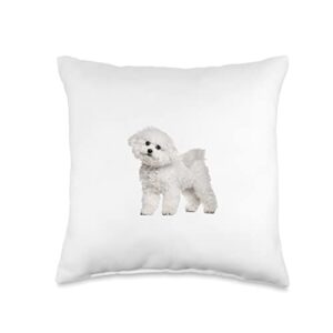 cute bichon frise throw pillow, 16x16, multicolor