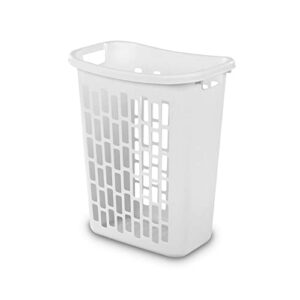 sedlav laundry hamper, 24”, rectangular, laundry basket plastic, white, laundry basket. ideal for: laundry room organization, hampers for laundry, toy bin, clothes hamper, dirty clothes hamper