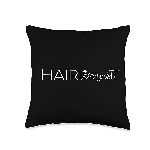 Hair Therapist Hair Beautician & Cosmetologists Therapist Cutter Stylist Hairdresser Hair Throw Pillow, 16x16, Multicolor