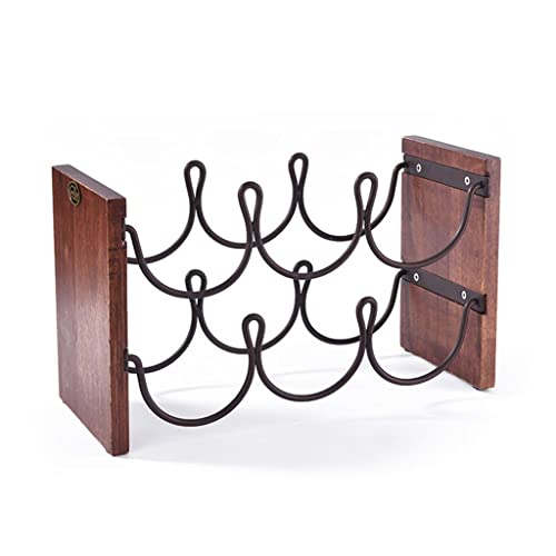 DLOETT Double-Layer Red Wine Rack Wrought Iron Restaurant Decorative Wine Rack Stacking Wine Rack Wine Bottle Storage