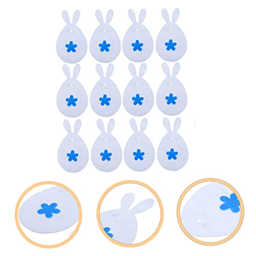 Amosfun 12pcs Spoon Bunny Silverware Shape Chopsticks Flatware Decoration Favor Storage Cutlery Bags Dinner Tableware Party Holder Decorations Fork Rabbit Decorative Bag Easter Holders