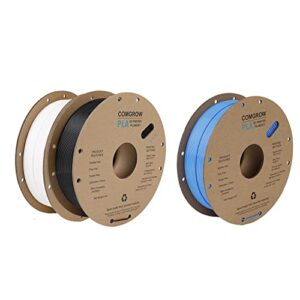 comgrow pla 3d printer filament black and white and pla 3d printer filament blue