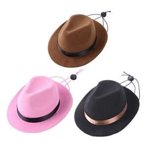 Funny Pet Cowboy Hat, Cute Dog Cat Hat for Halloween Christmas Party Holiday and Daily Wearing Costume Accessories Photo Prop(Pink)