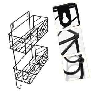 NOLITOY 1pc Iron Wall- Metal Tier Baskets Living Use and Basket Bedroom Craft Organizer Simple Black The Shelf Shelves Wall Wire Room Entryway Rack Kitchen Household Accessories Hanging