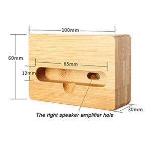 SAFIGLE Cell Phone Stand with Speaker Sound Amplifier Upgrade Wood Phone Stand Novelty Cell Phone Holder for Desk Portable Phone Holder, 5.5 in Cell Phone Holder for Home Office