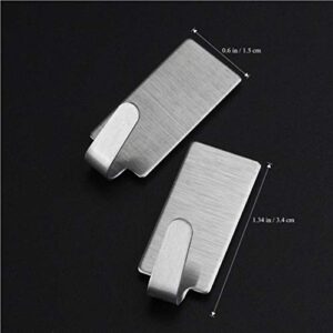 POPETPOP Adhesive Hooks, Stainless Steel Towel Hooks, Wall Hooks for Kitchen Bathroom Bedroom