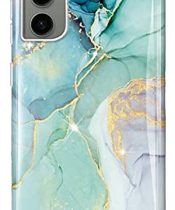 luolnh Galaxy S23 Case,Samsung Galaxy S23 Case Marble Brilliant Cute Design Shockproof Soft Silicone Rubber TPU Bumper Cover Skin Phone Case for Samsung S23 5G-Abstract Mint