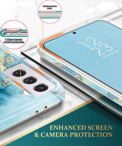 luolnh Galaxy S23 Case,Samsung Galaxy S23 Case Marble Brilliant Cute Design Shockproof Soft Silicone Rubber TPU Bumper Cover Skin Phone Case for Samsung S23 5G-Abstract Mint