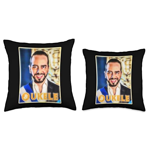 Visit Nayib Bukele Bitcoin - El Salvador President Nayib Bukele-Crypto Bitcoin President of El Salvador, Hope Throw Pillow, 16x16, Multicolor