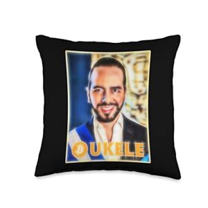 visit nayib bukele bitcoin - el salvador president nayib bukele-crypto bitcoin president of el salvador, hope throw pillow, 16x16, multicolor